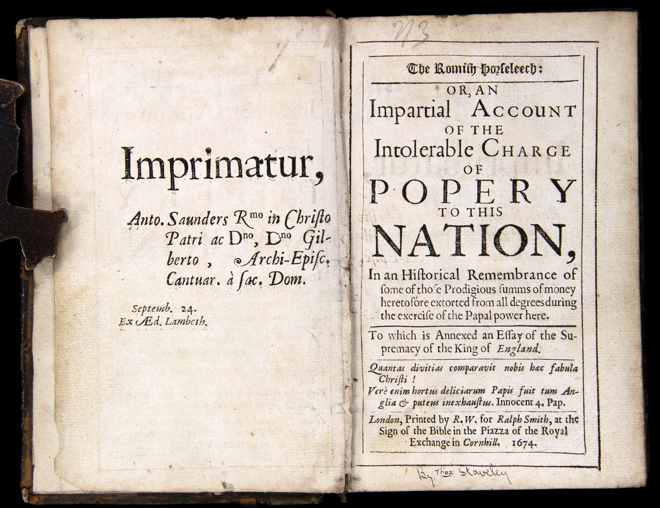 The Romish Horseleech - Third Floor Rare Books